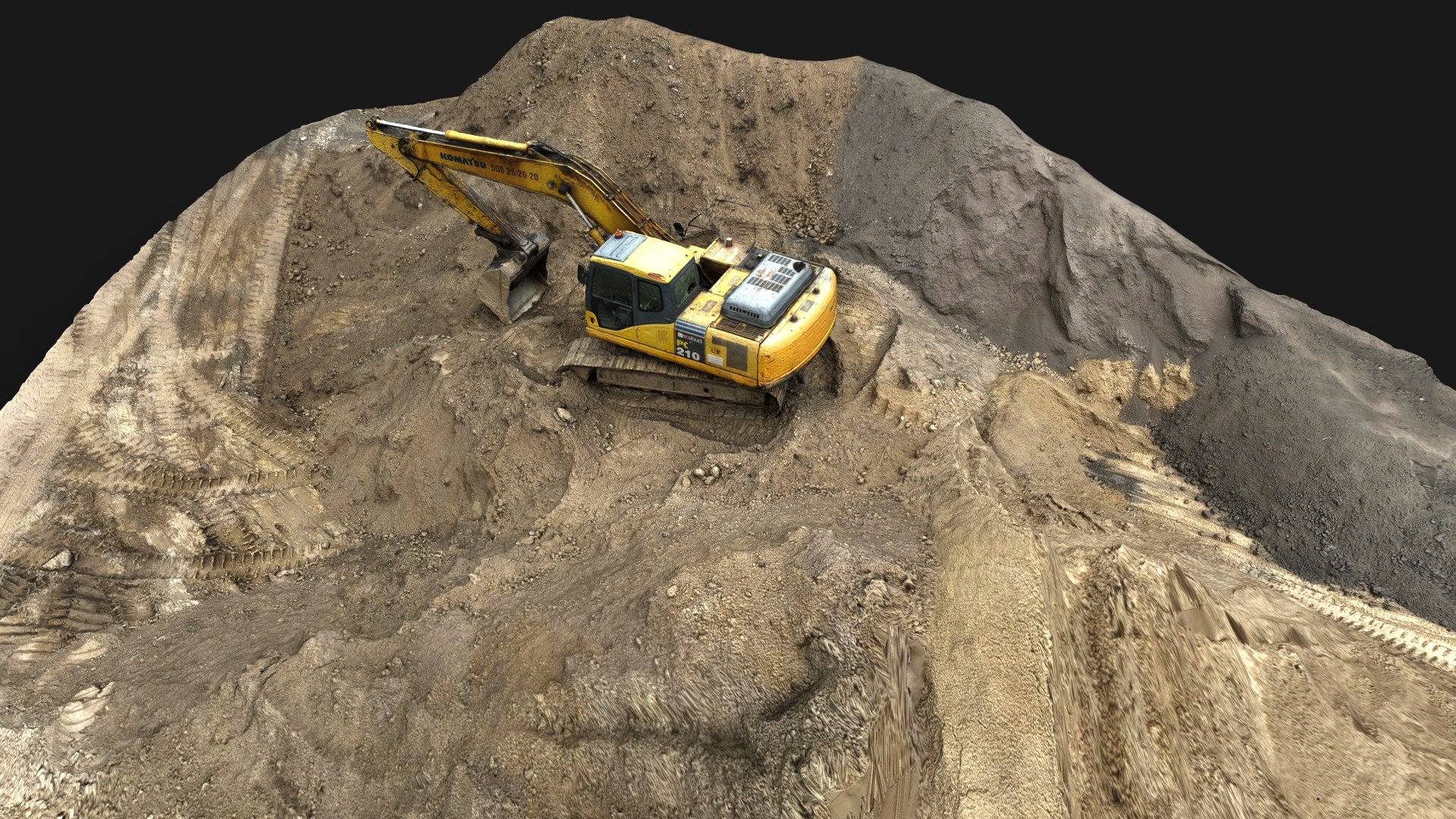 Construction Site Terrain Sand Piles Excavator Scan Model - TurboSquid ...