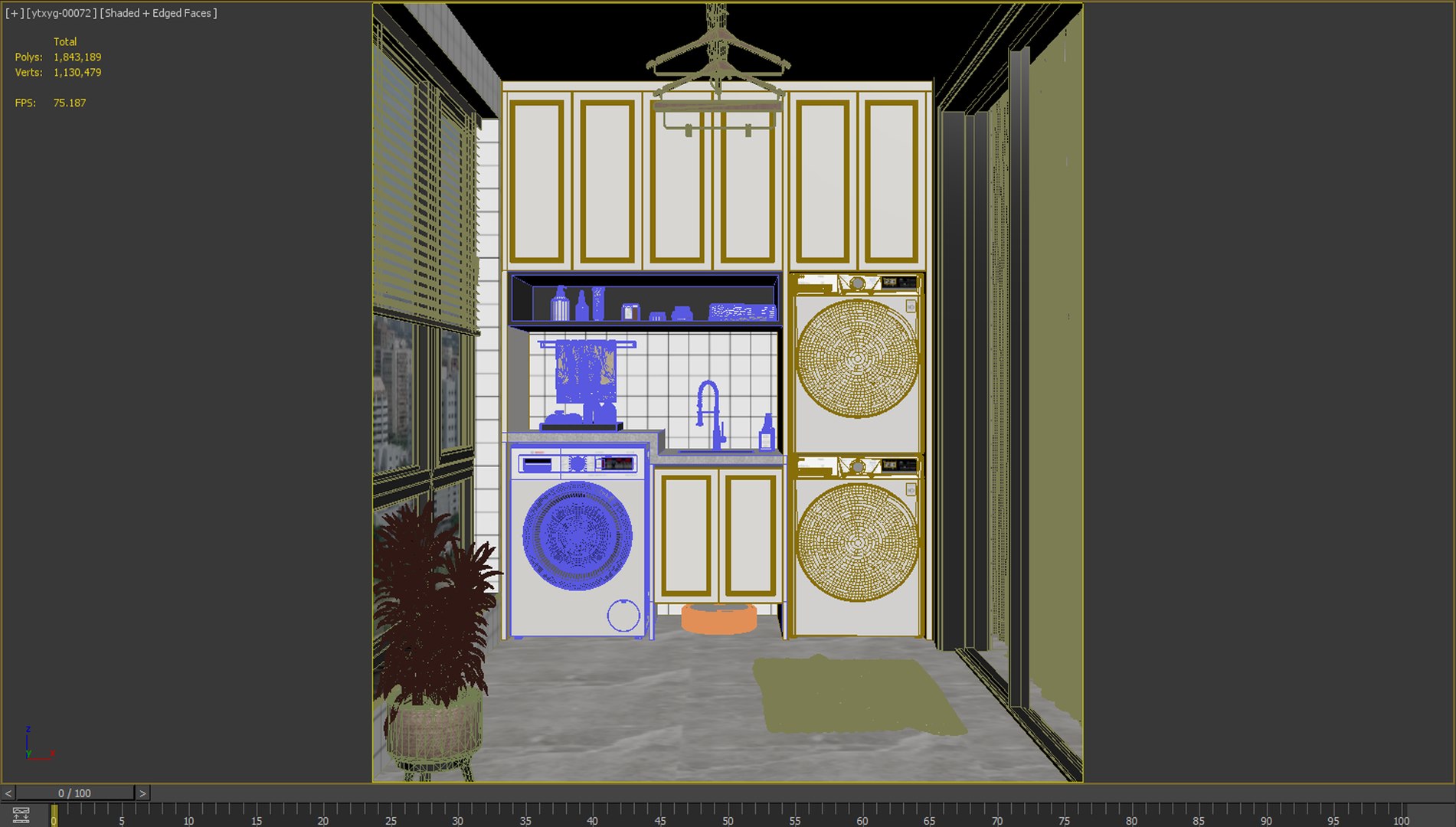 Modern Balcony Laundry Cabinet Combination Laundry Room Home Appliance ...