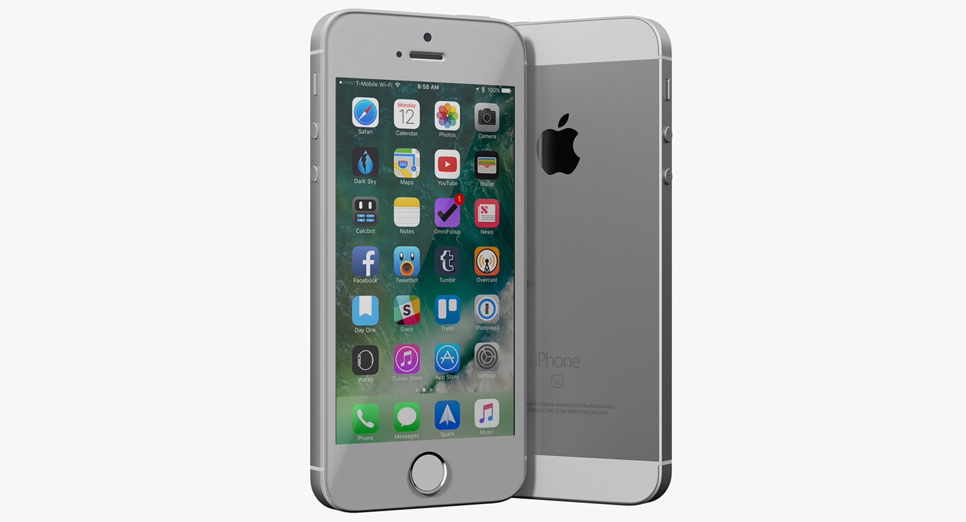 Iphone se silver 3D - TurboSquid 1201793