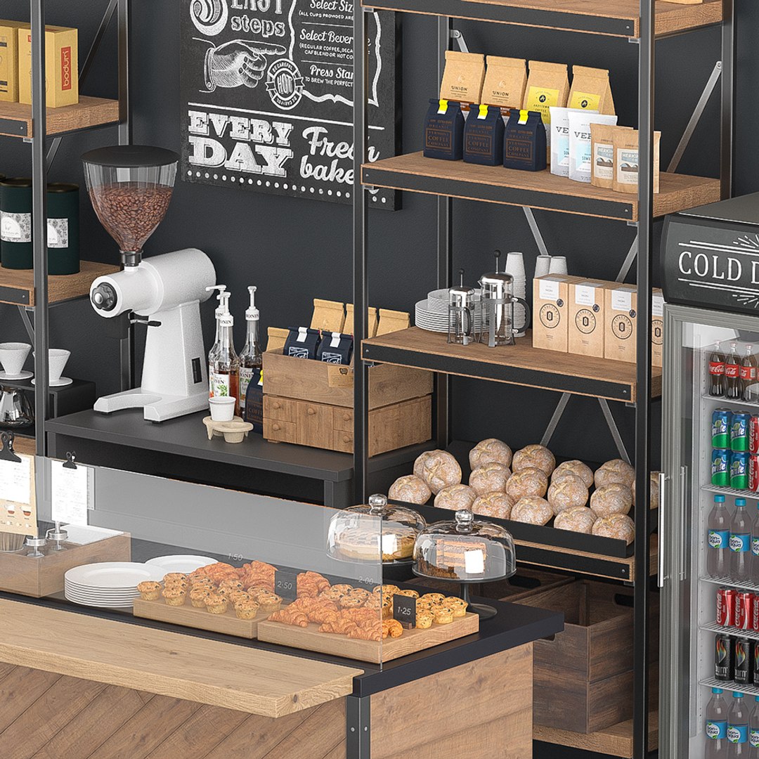 Coffee Bar 3D Model - TurboSquid 1432891
