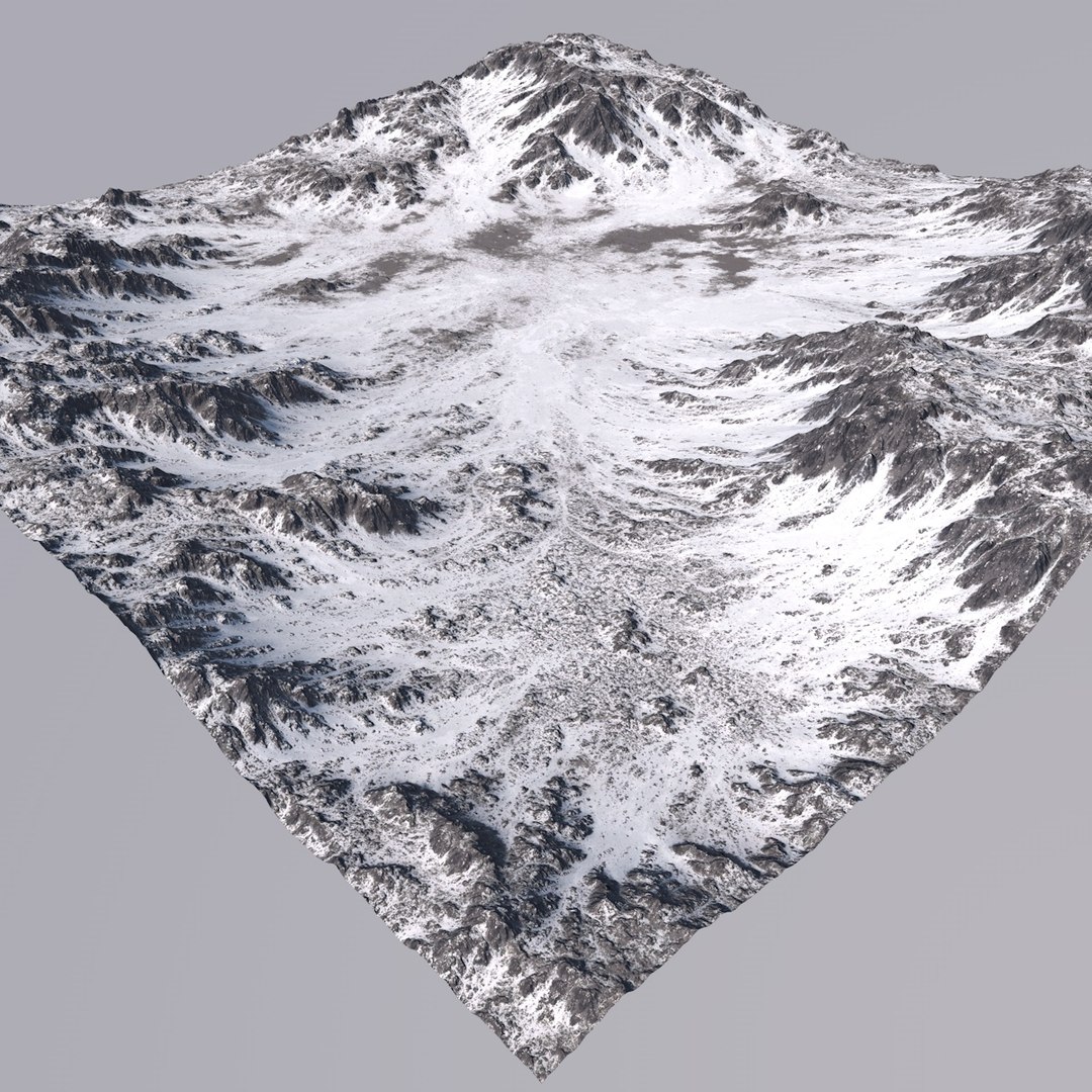 Snowy Terrain 3D - TurboSquid 1295341