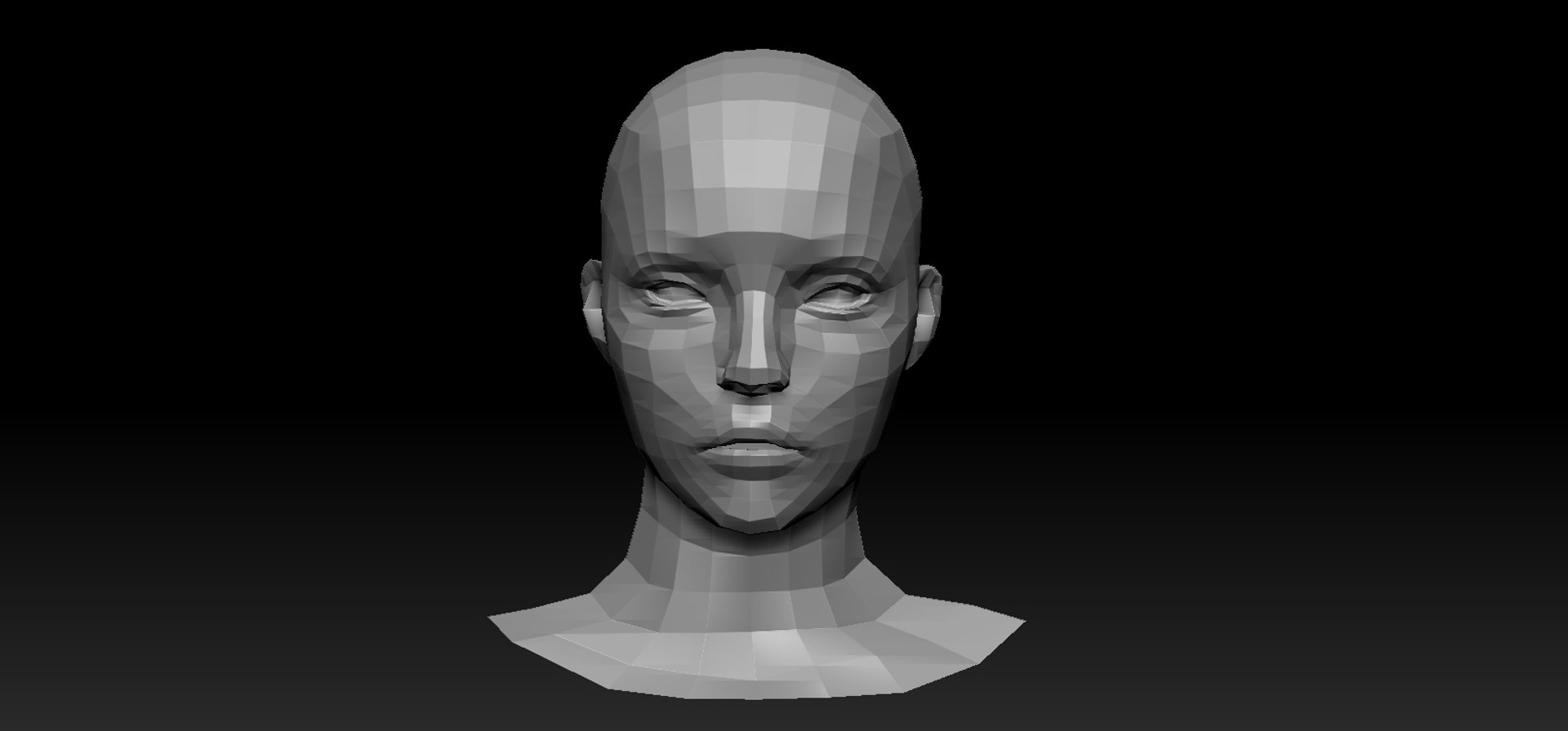 3d female head base mesh model