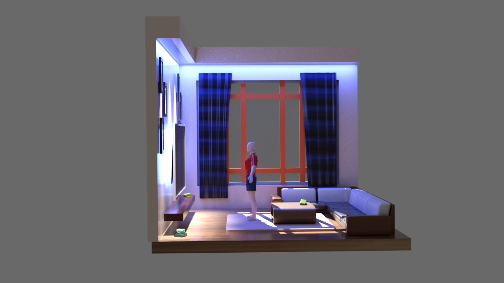 Isometric Living Room Scenario 3D Model - TurboSquid 2089174