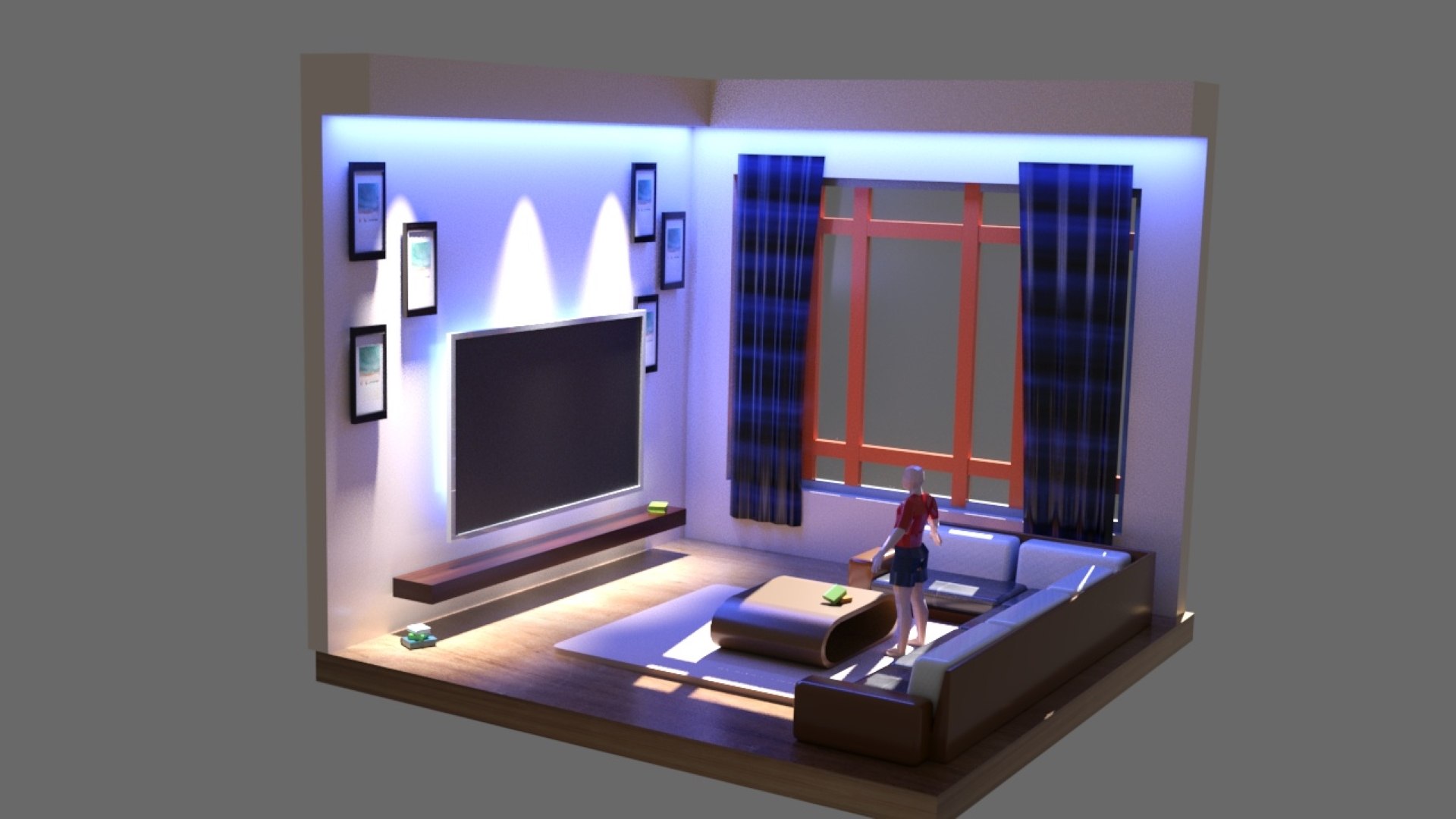 Isometric Living Room Scenario 3D Model - TurboSquid 2089174