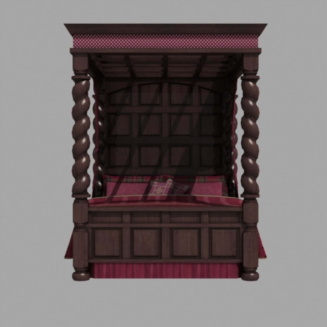 Gothic Canopy Bed 3d Model