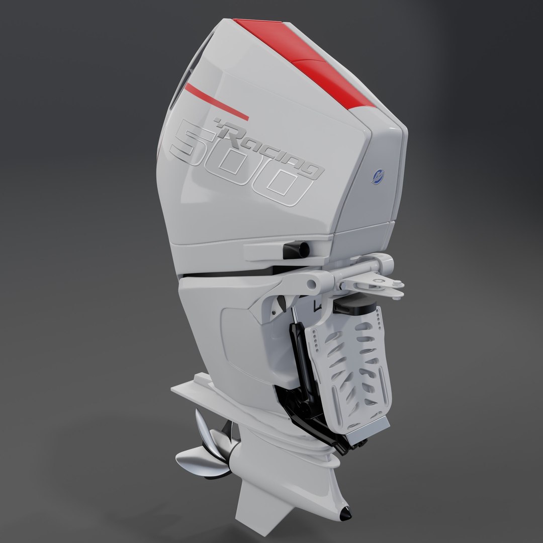 3D MERCURY RACING V8 500R White Outboard PBR Model 3D Model - TurboSquid 2241022