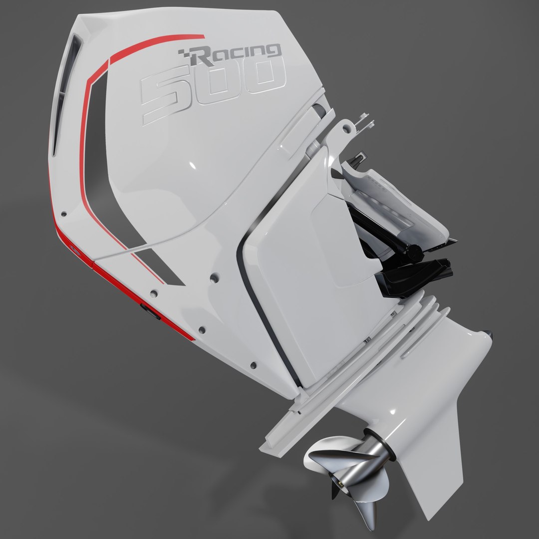 3D MERCURY RACING V8 500R White Outboard PBR Model 3D Model - TurboSquid 2241022