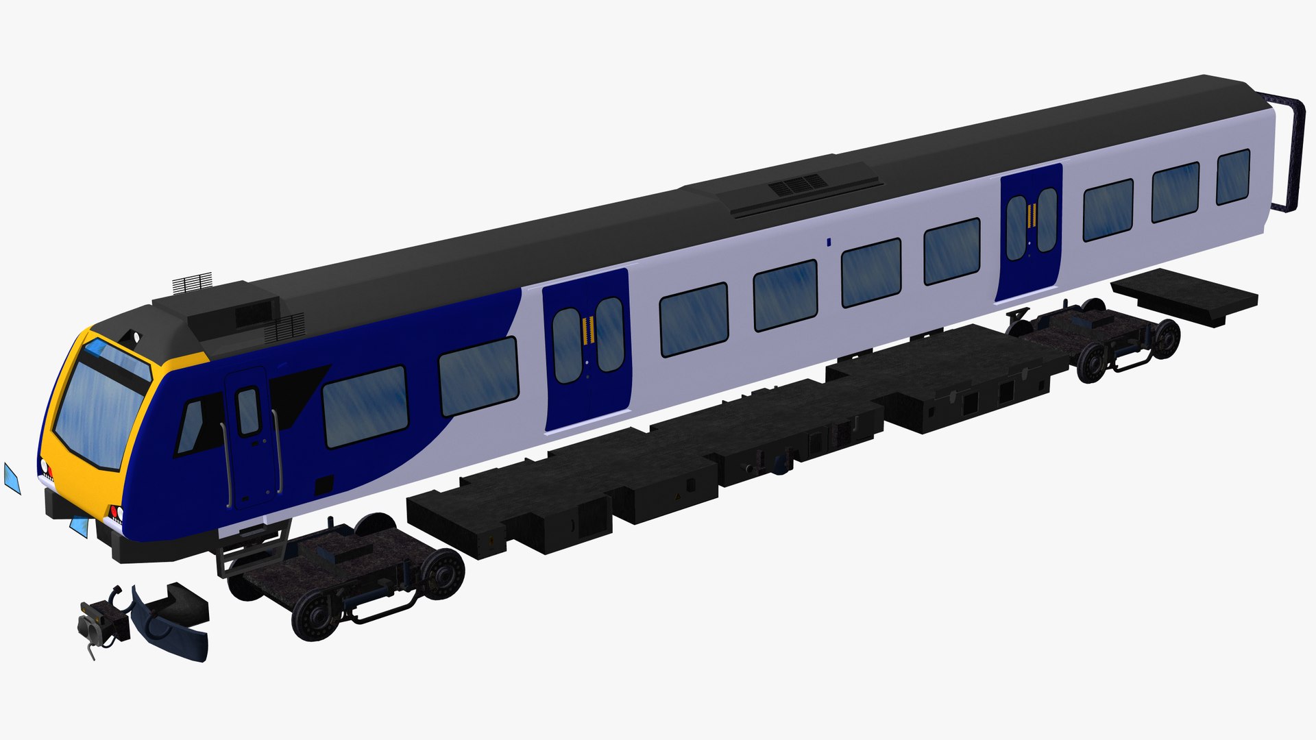 British Rail Class 195 Diesel Electric Passenger Train 3D - TurboSquid ...