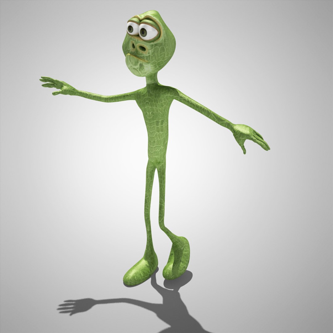 Cartoon Frog 3d Model