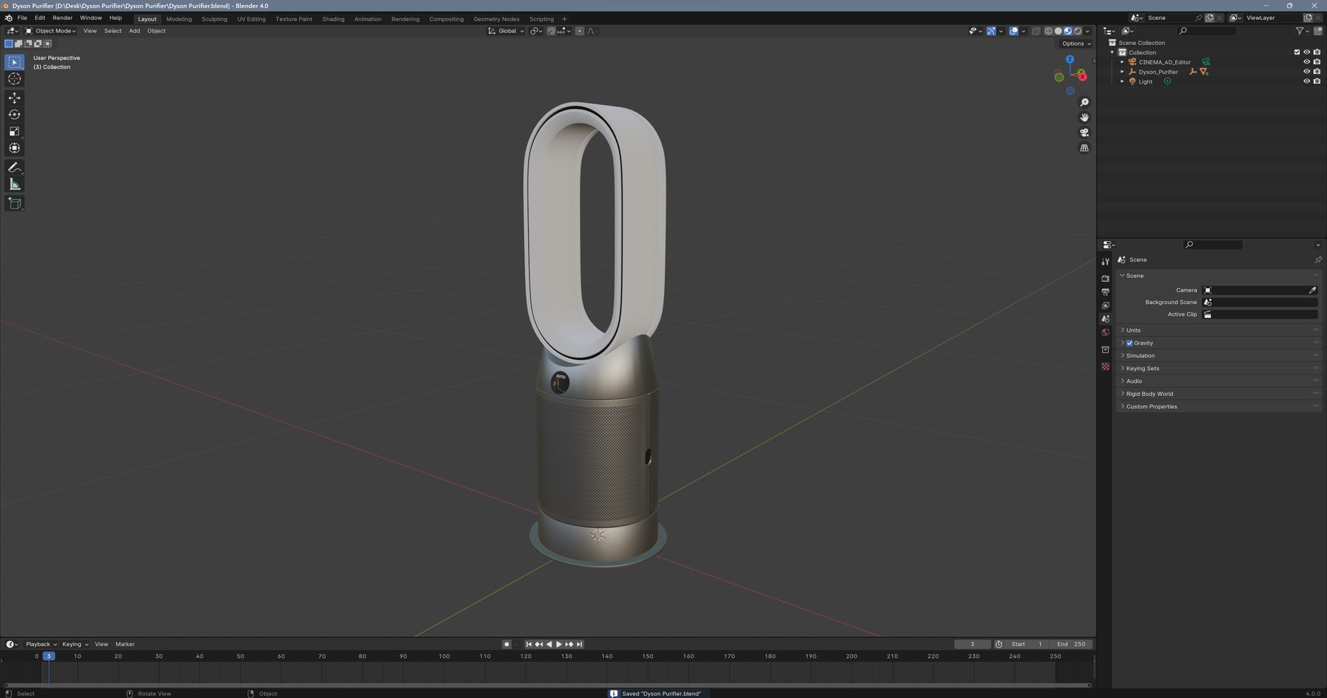 3D Dyson Purifier Model - TurboSquid 2175369