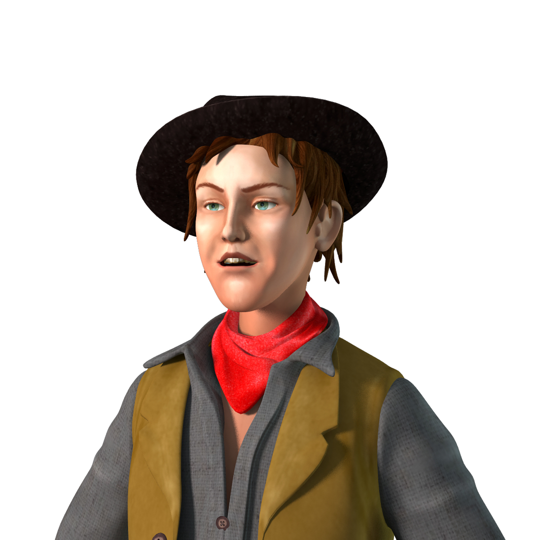 Gunfighter Billy Kid Man 3D Model - TurboSquid 1202547