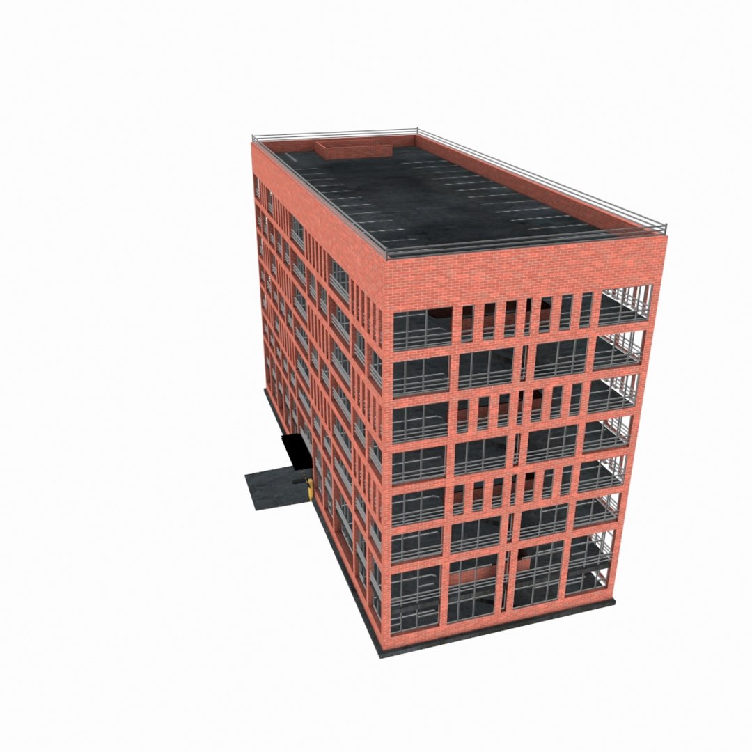 residential office building 3d obj