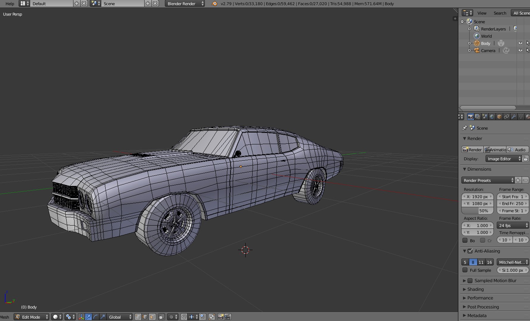 Simple Muscle Car 3D - TurboSquid 1351532