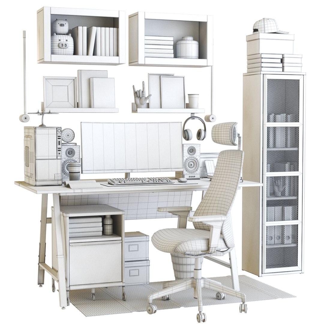 3D IKEA office workplace 133 - TurboSquid 2165215