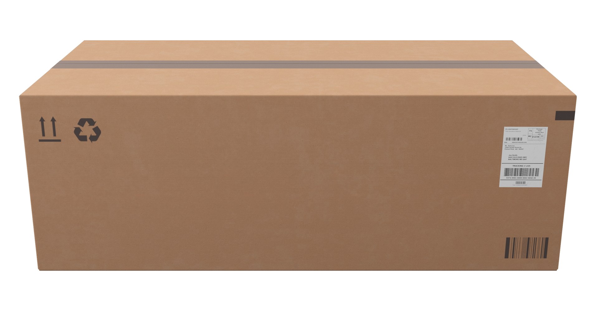 3D model Cardboard Box 120x60x40cm - TurboSquid 1994207