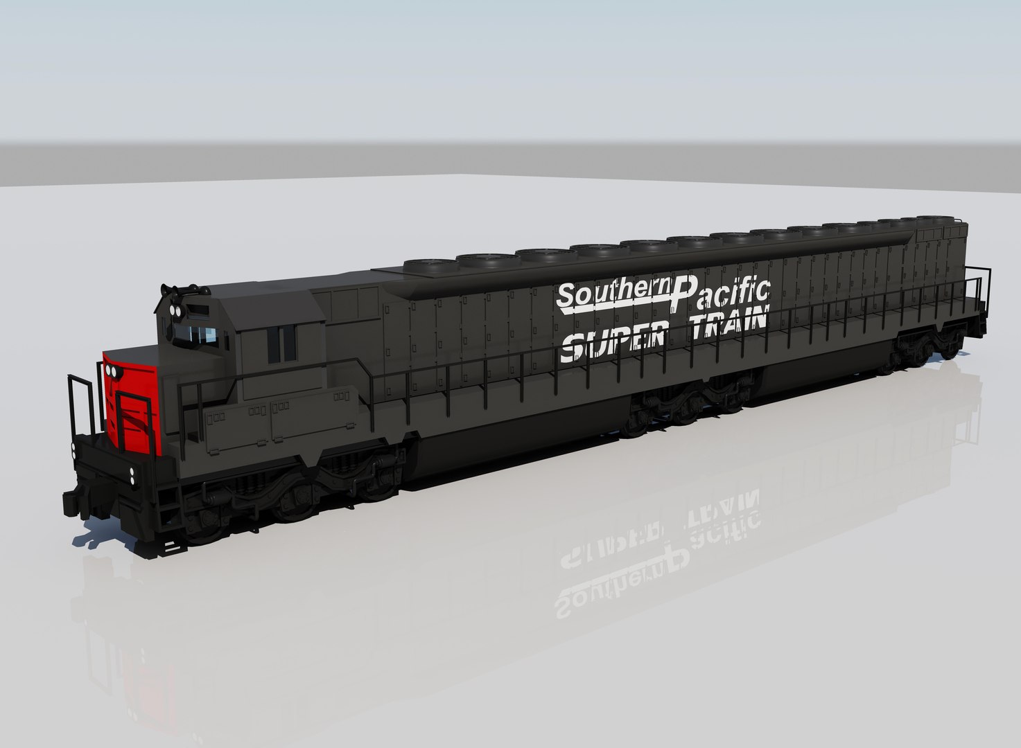 3d model super train diesel engine