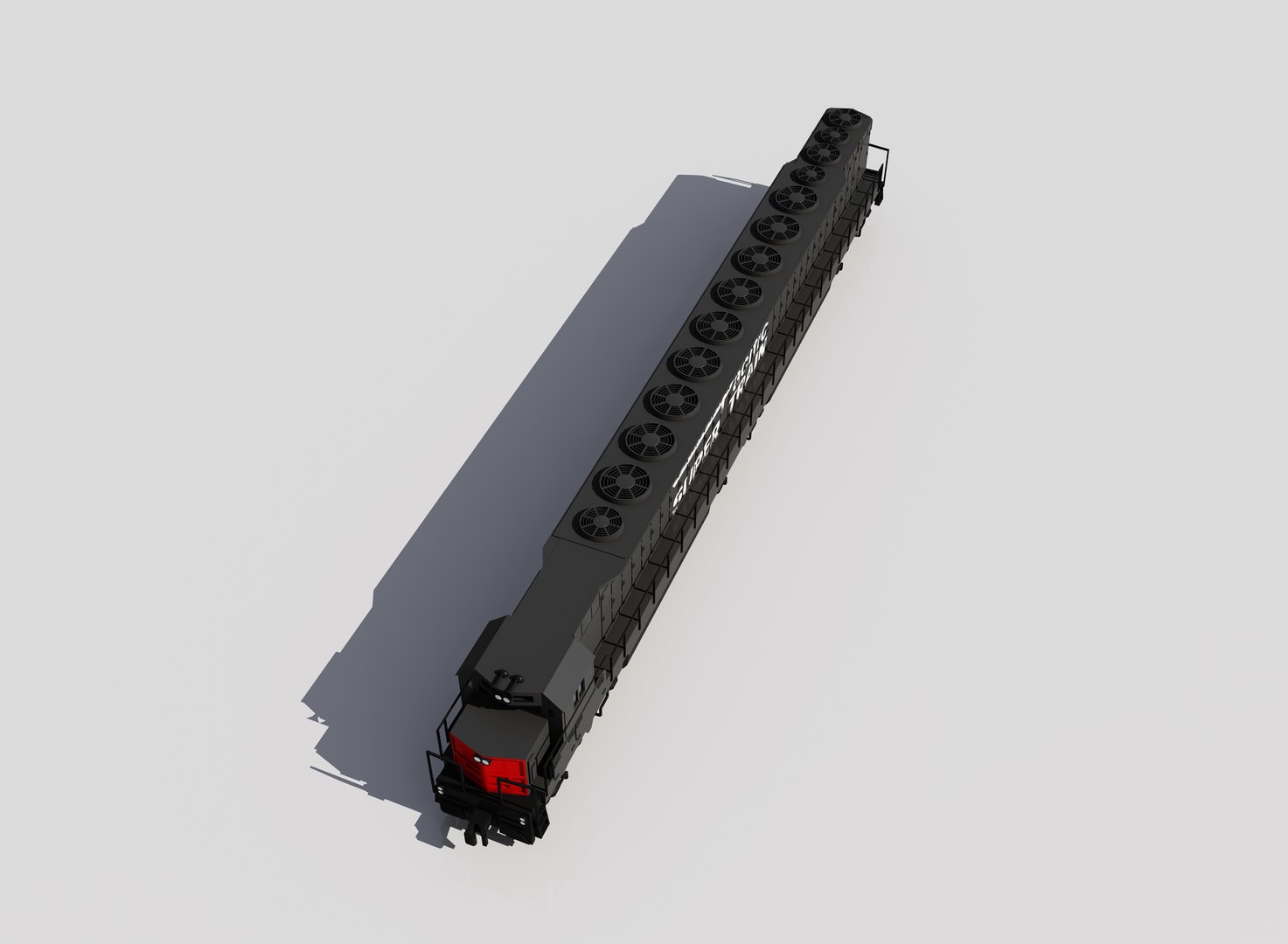 3d model super train diesel engine