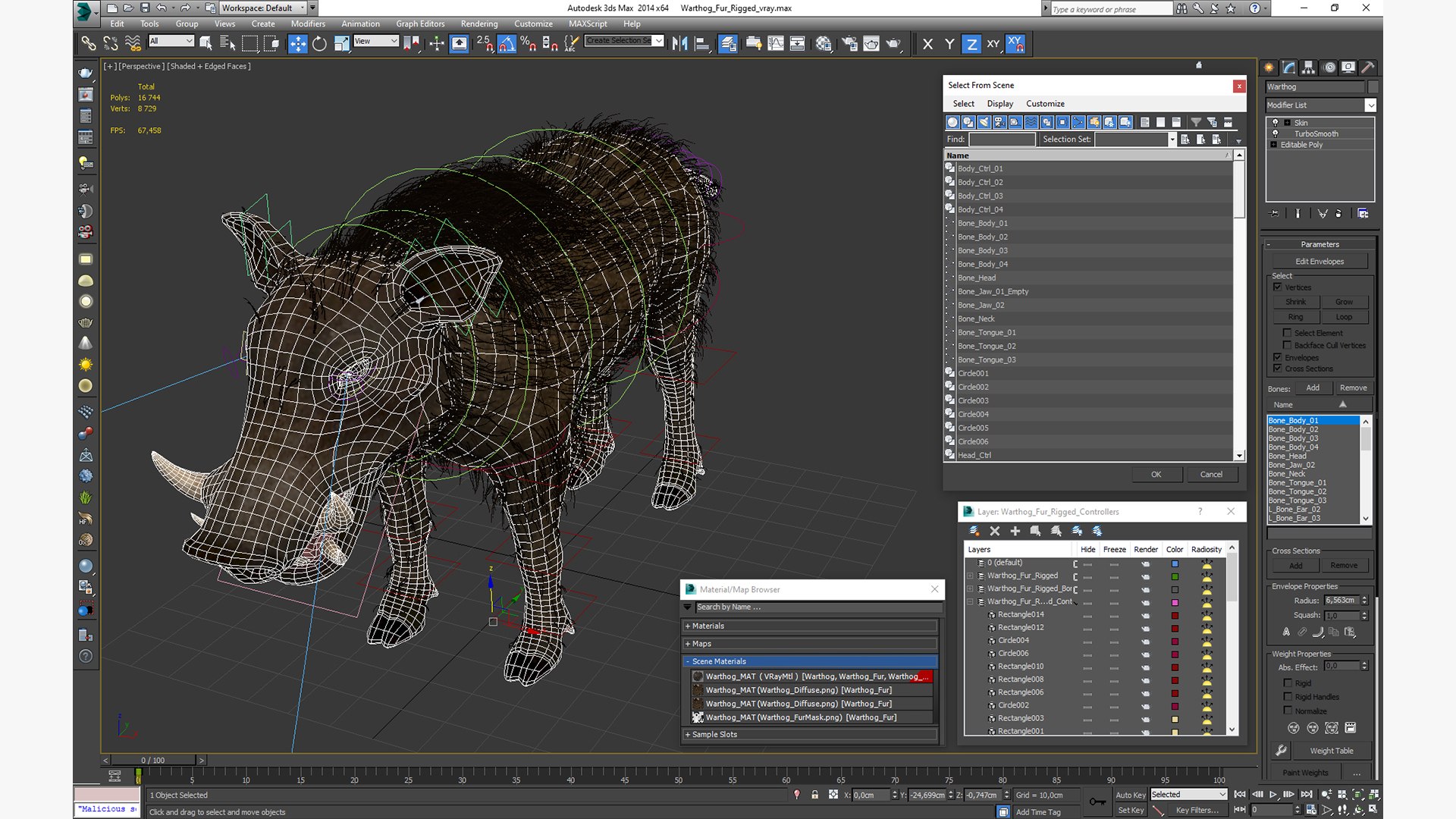 3D Warthog Fur Rigged Model - TurboSquid 2214657