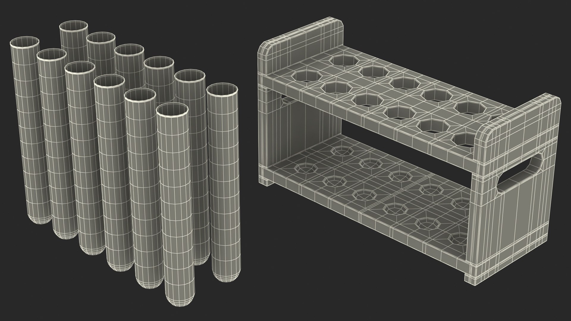 Set Test Tubes Rack 3D - TurboSquid 1498116