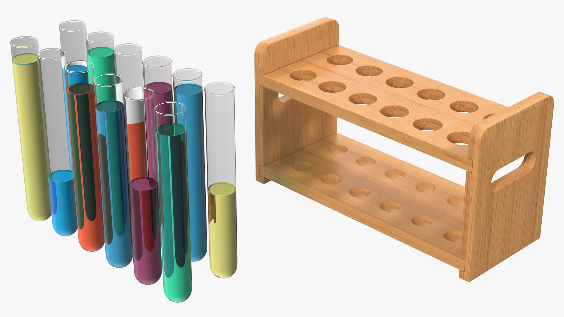 Set Test Tubes Rack 3D - TurboSquid 1498116