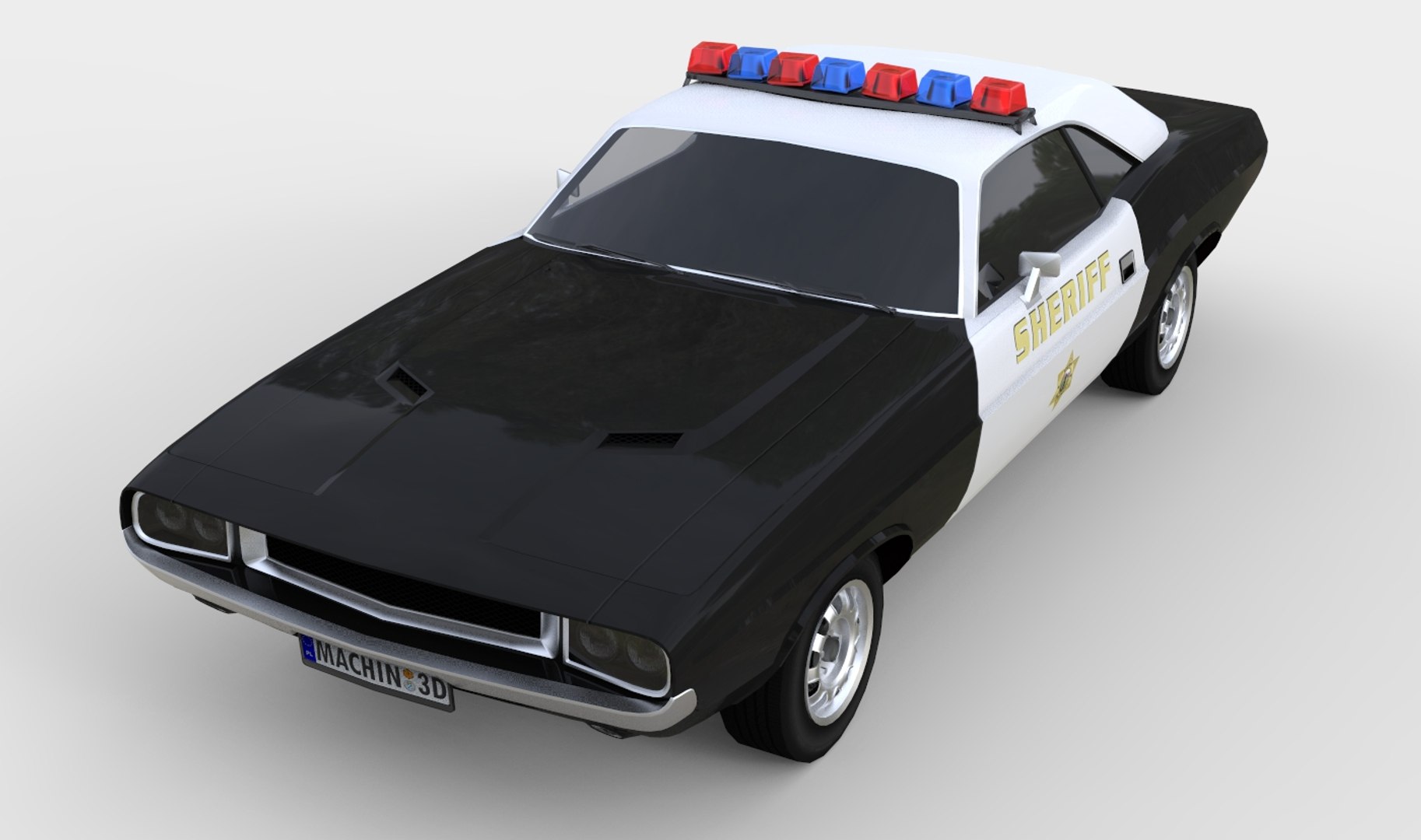 3d Model Generic Police Muscle Car