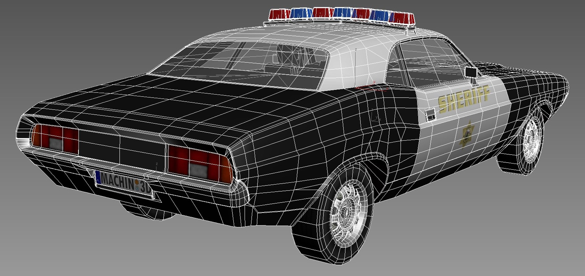 3d Model Generic Police Muscle Car