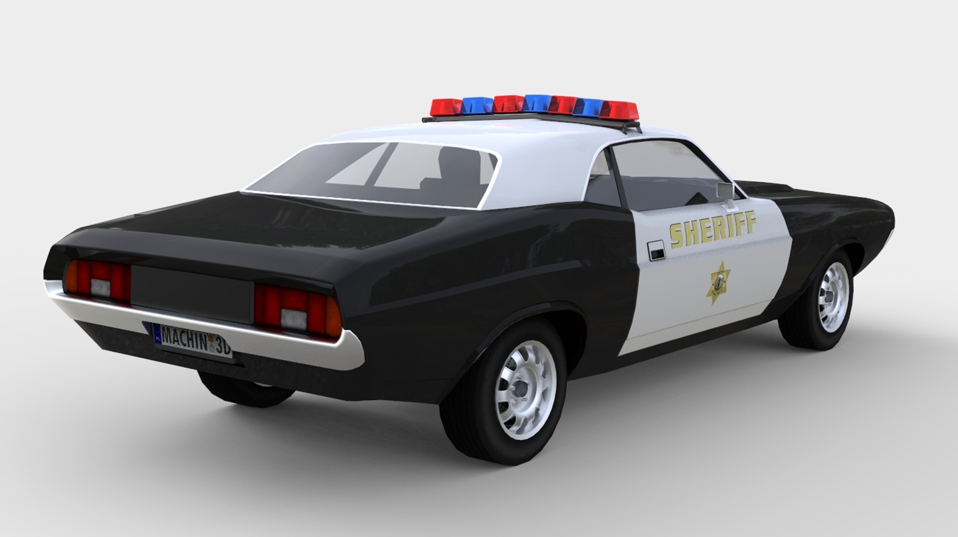 3d Model Generic Police Muscle Car