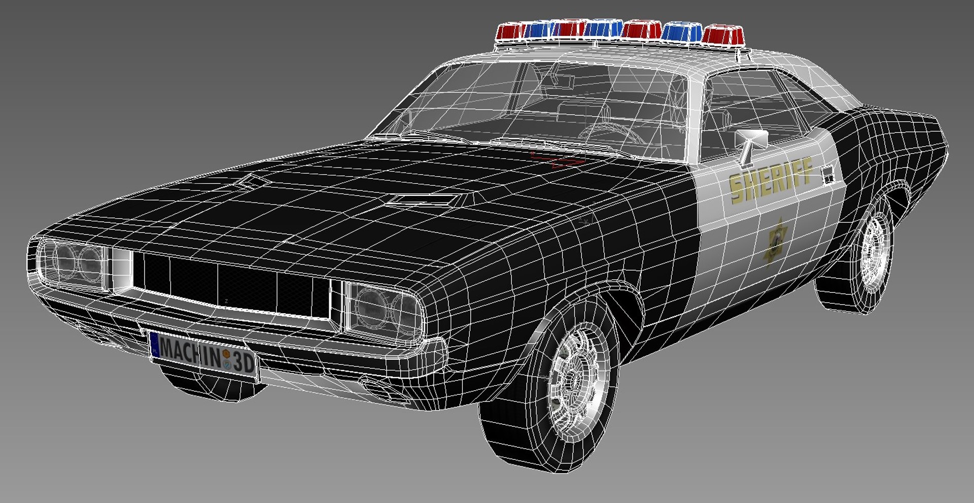 3d Model Generic Police Muscle Car