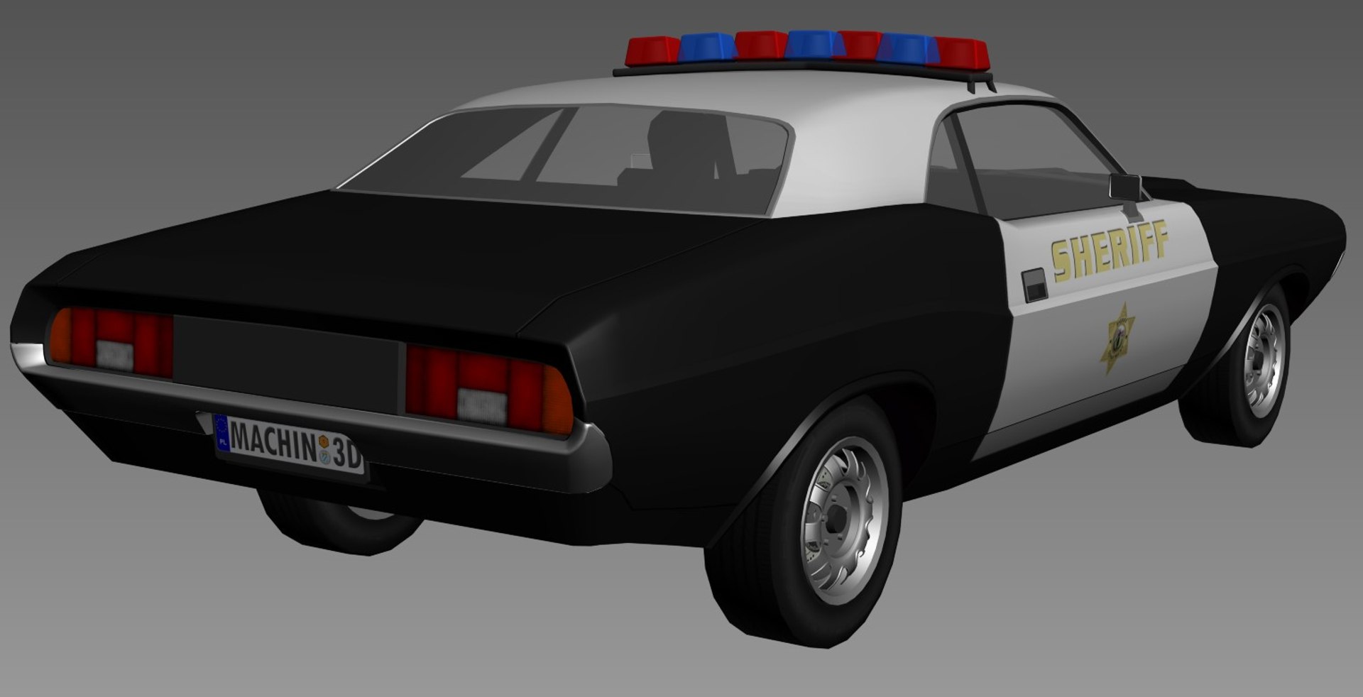 3d Model Generic Police Muscle Car