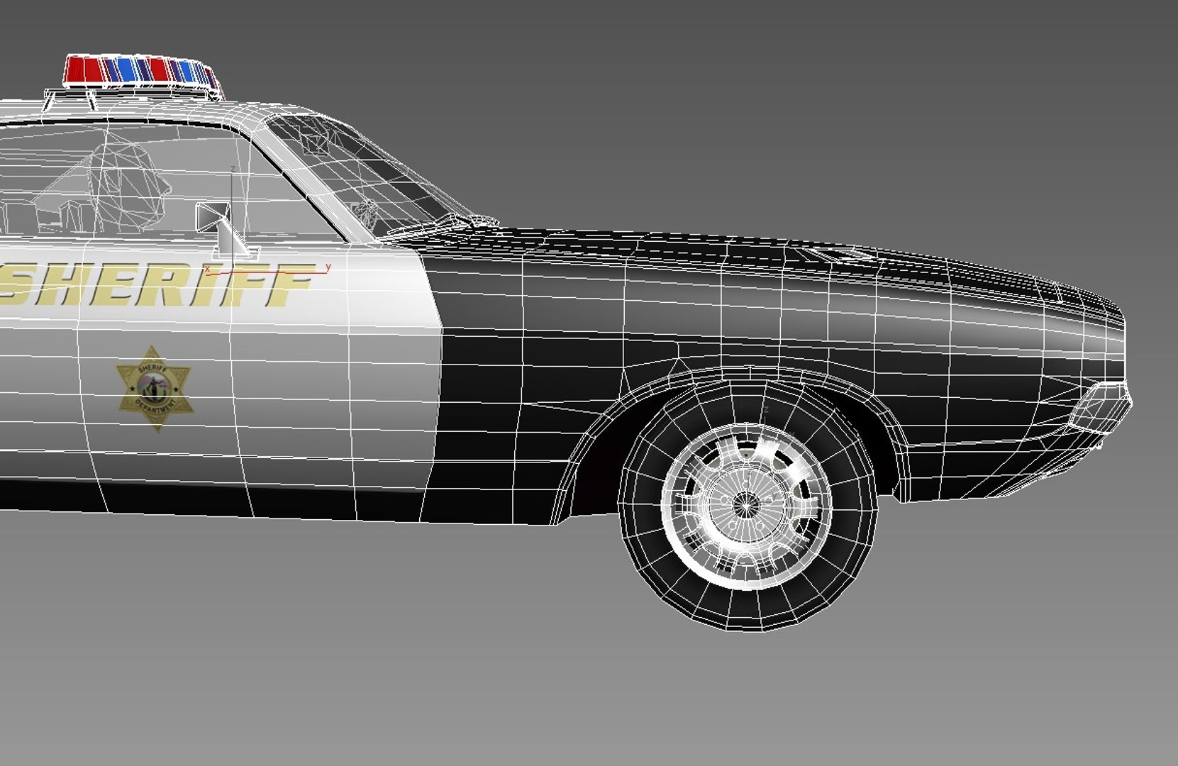 3d Model Generic Police Muscle Car