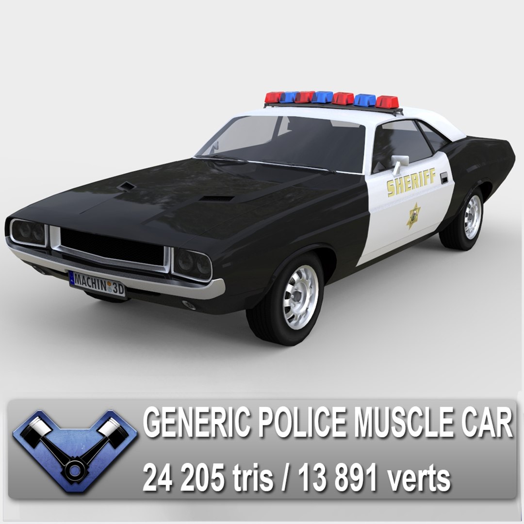 3d Model Generic Police Muscle Car