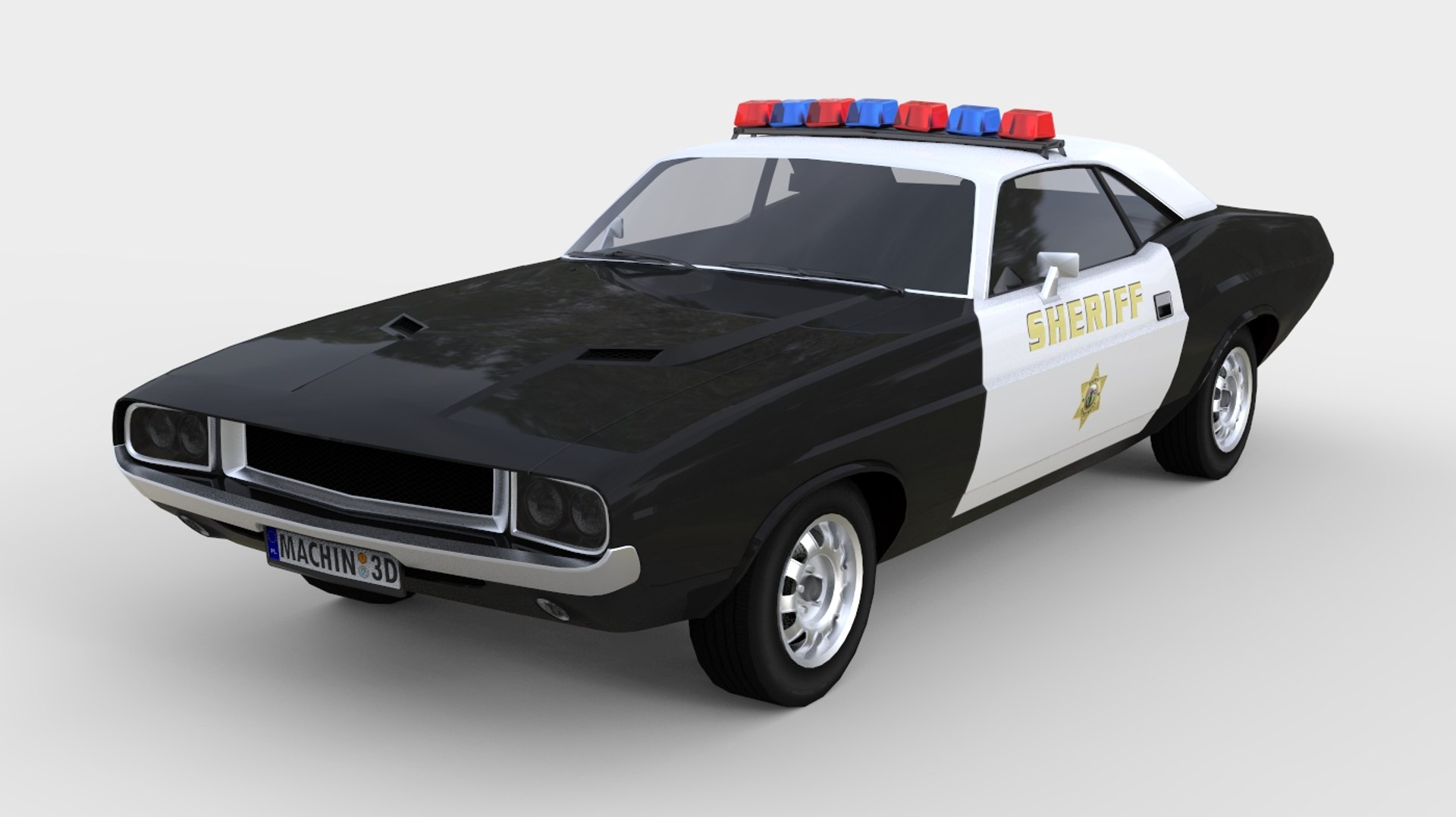 3d Model Generic Police Muscle Car