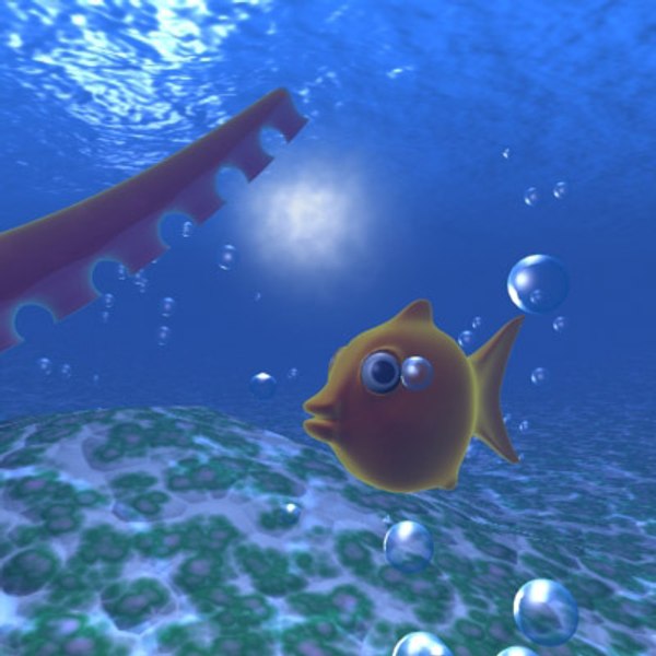 3d model fish underwater scene