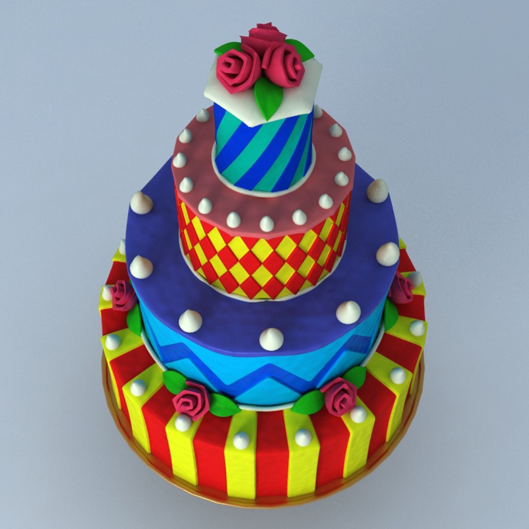 Colorful Cake 3d Model