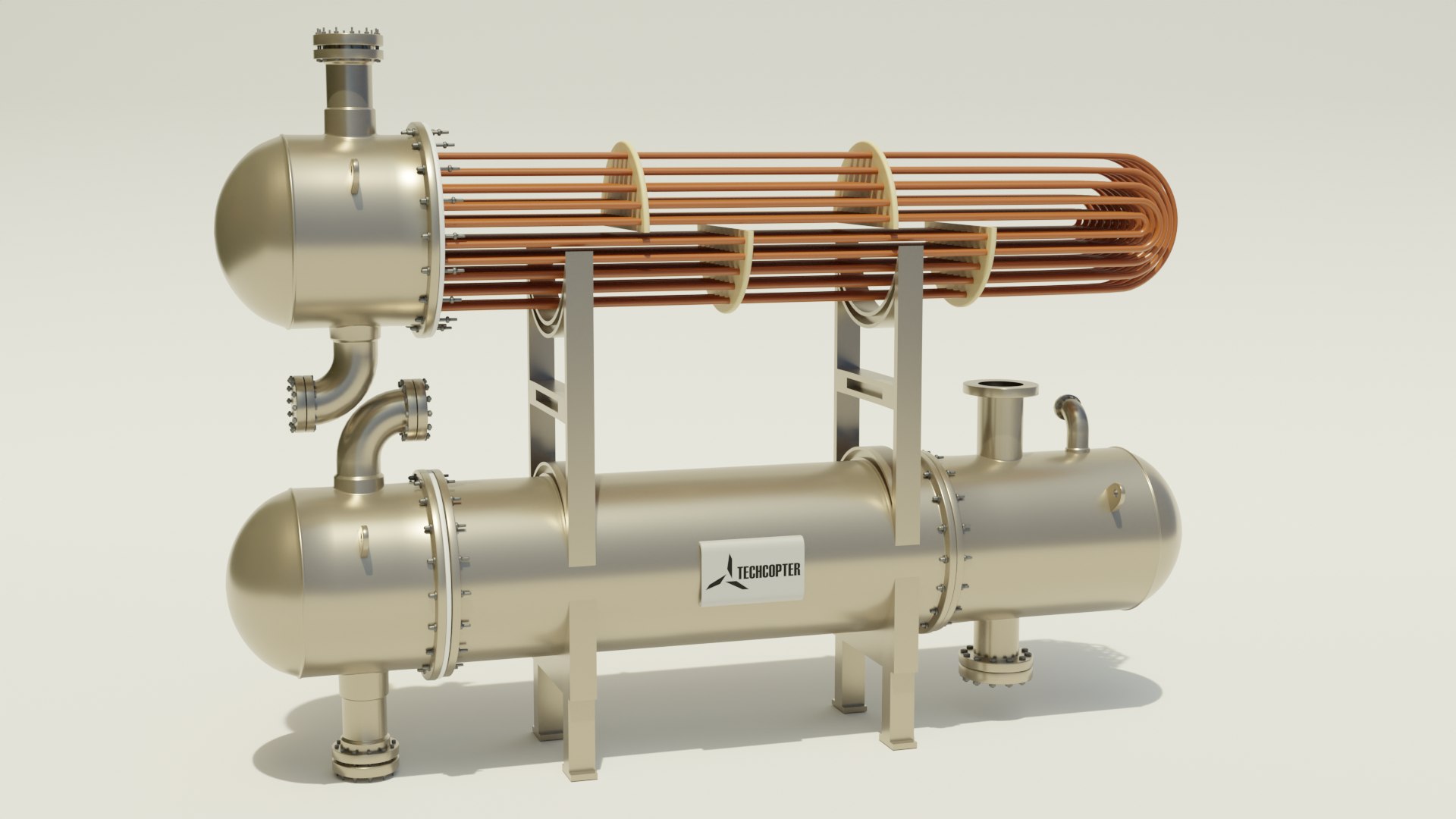 Shell and Tube Heat Exchanger 3D - TurboSquid 2002719