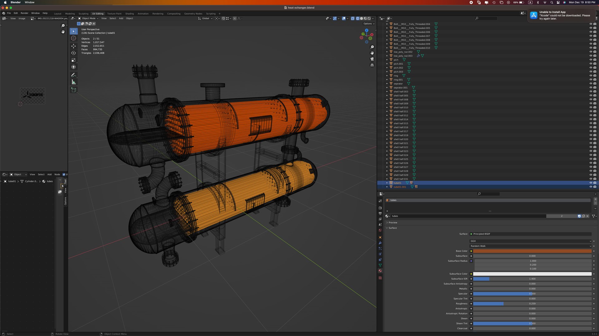 Shell and Tube Heat Exchanger 3D - TurboSquid 2002719