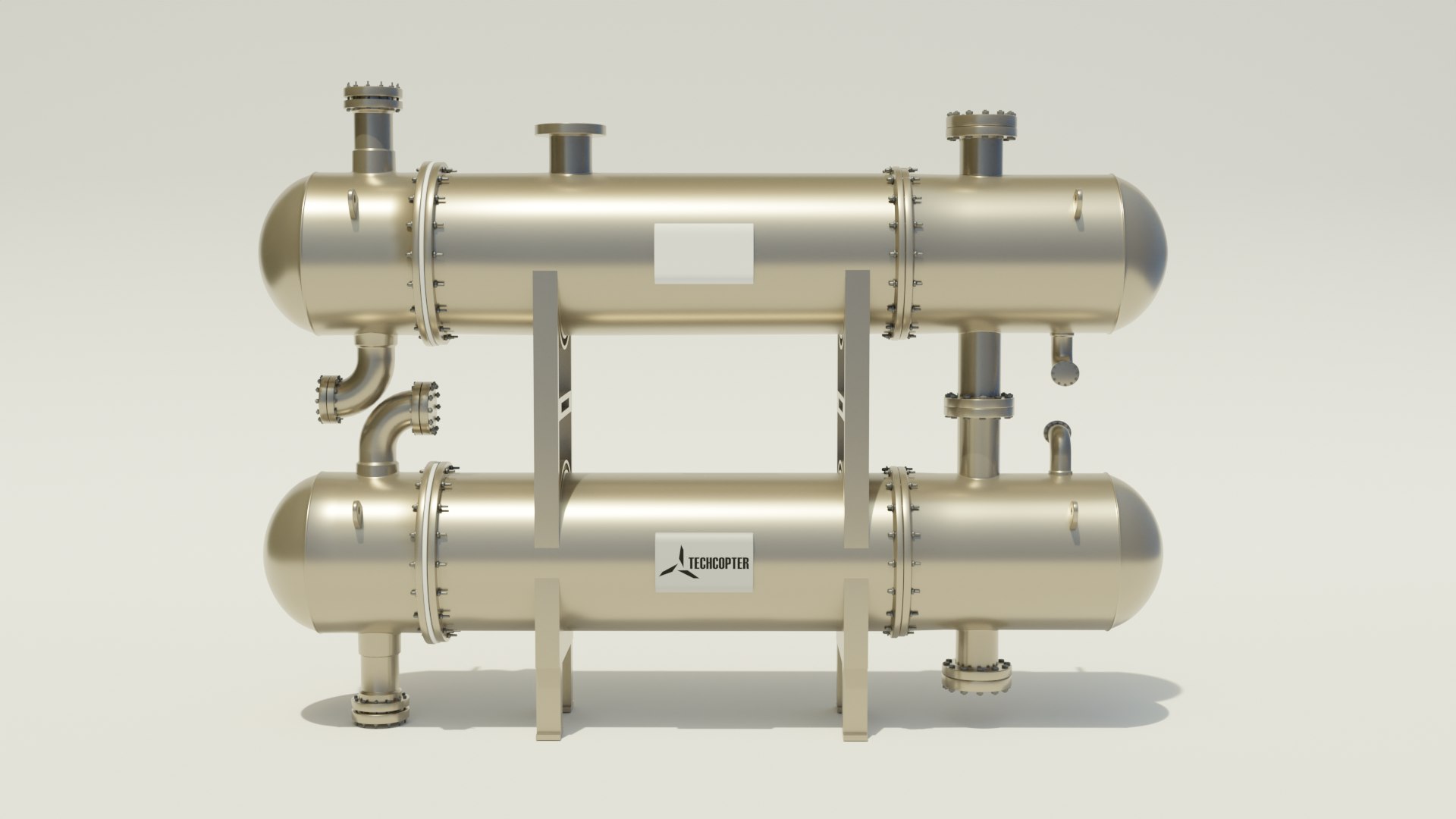 Shell and Tube Heat Exchanger 3D - TurboSquid 2002719