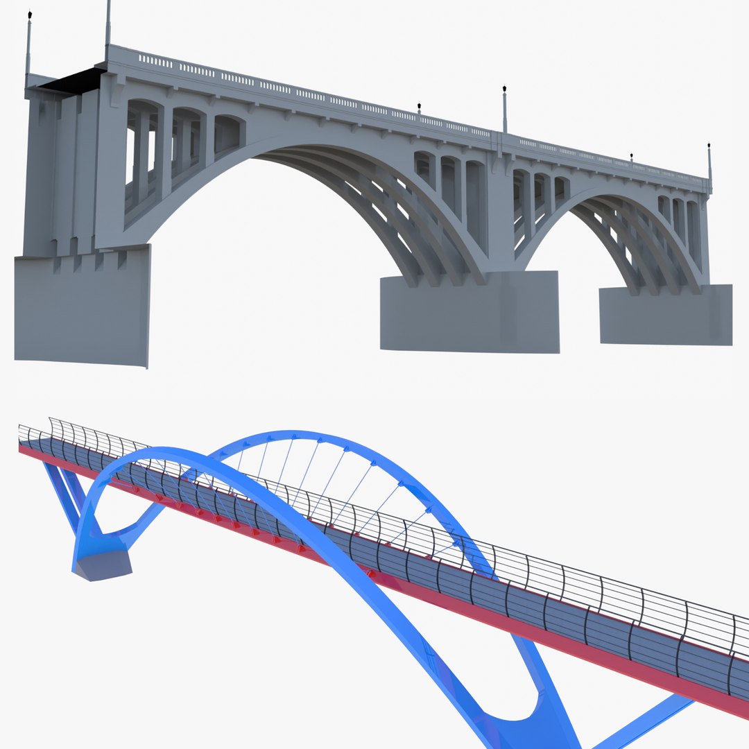 3D Road And Pedestrian Bridges Model - TurboSquid 2024036