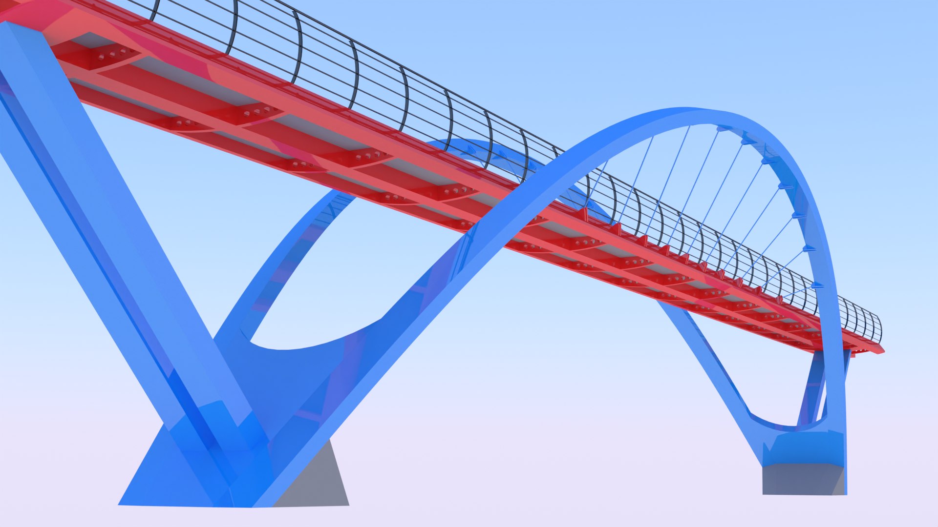 3D Road And Pedestrian Bridges Model - TurboSquid 2024036