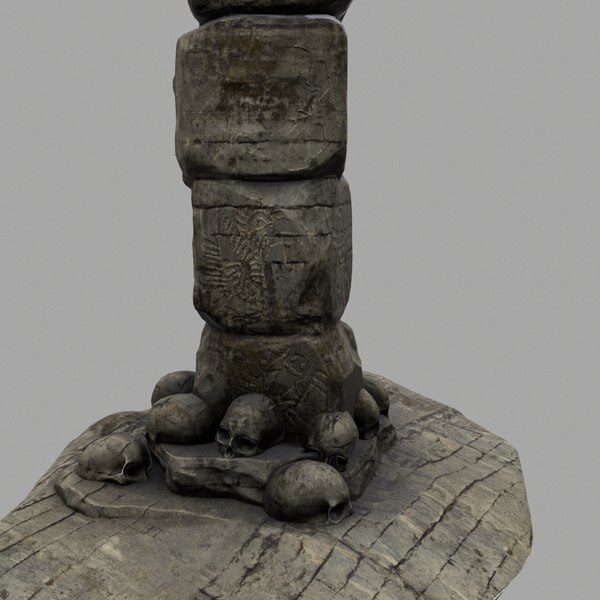 3d skull pillar model