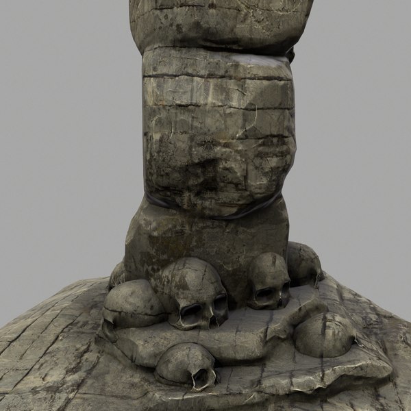 3d skull pillar model