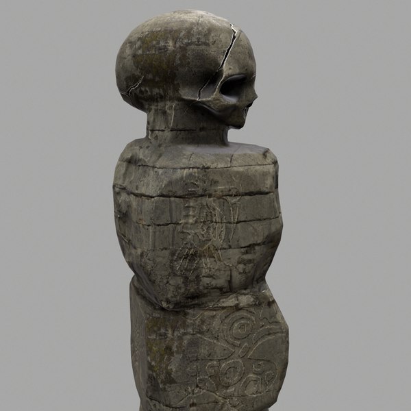 3d skull pillar model