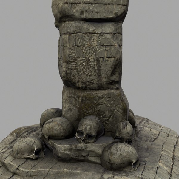 3d skull pillar model