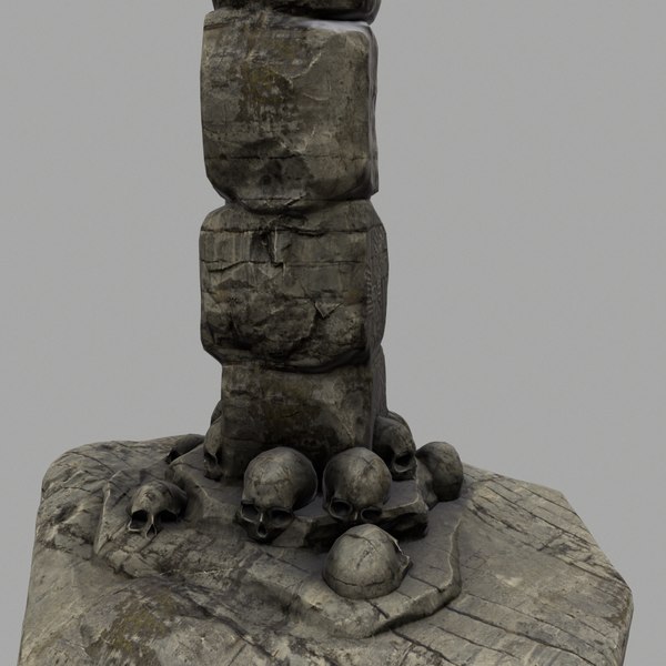 3d skull pillar model