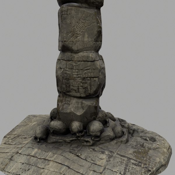 3d skull pillar model