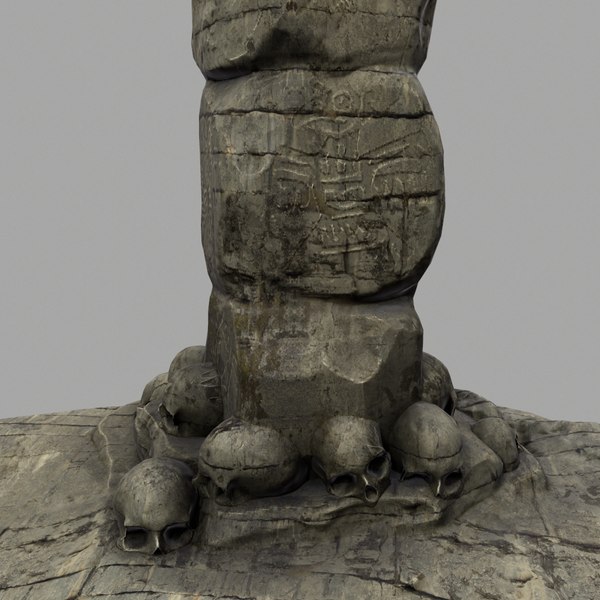 3d skull pillar model