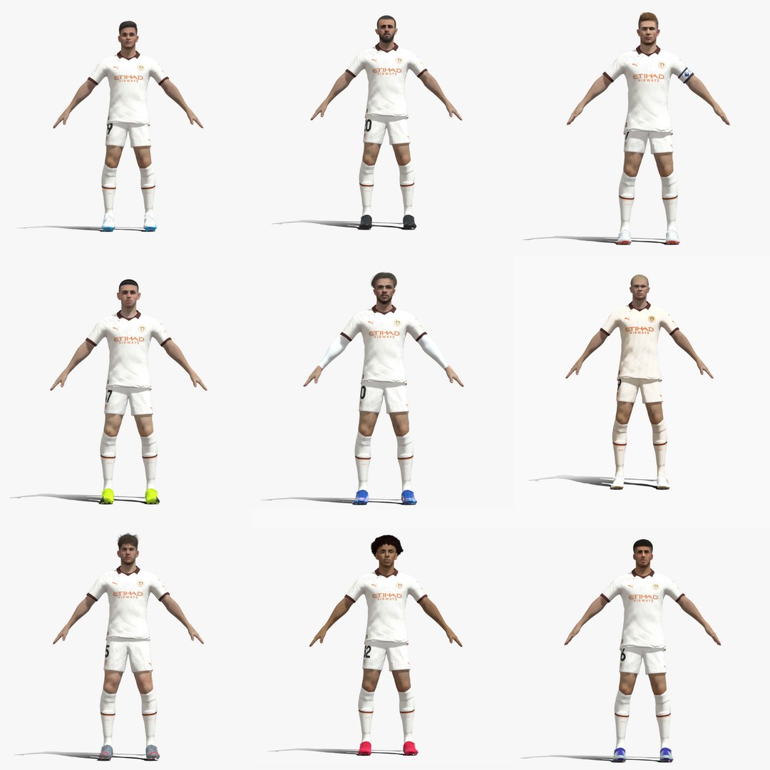 Pack 9 players Manchester City 23-24 3D - TurboSquid 2176869