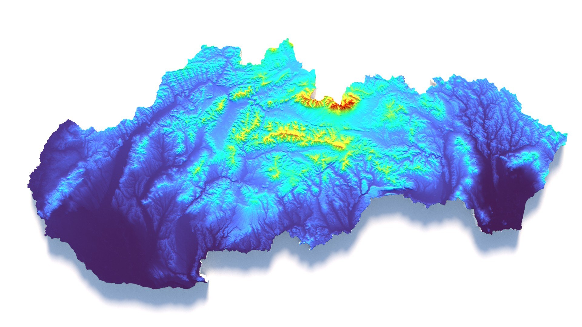 Slovakia Slovensko Terrain Map Model - TurboSquid 2336730