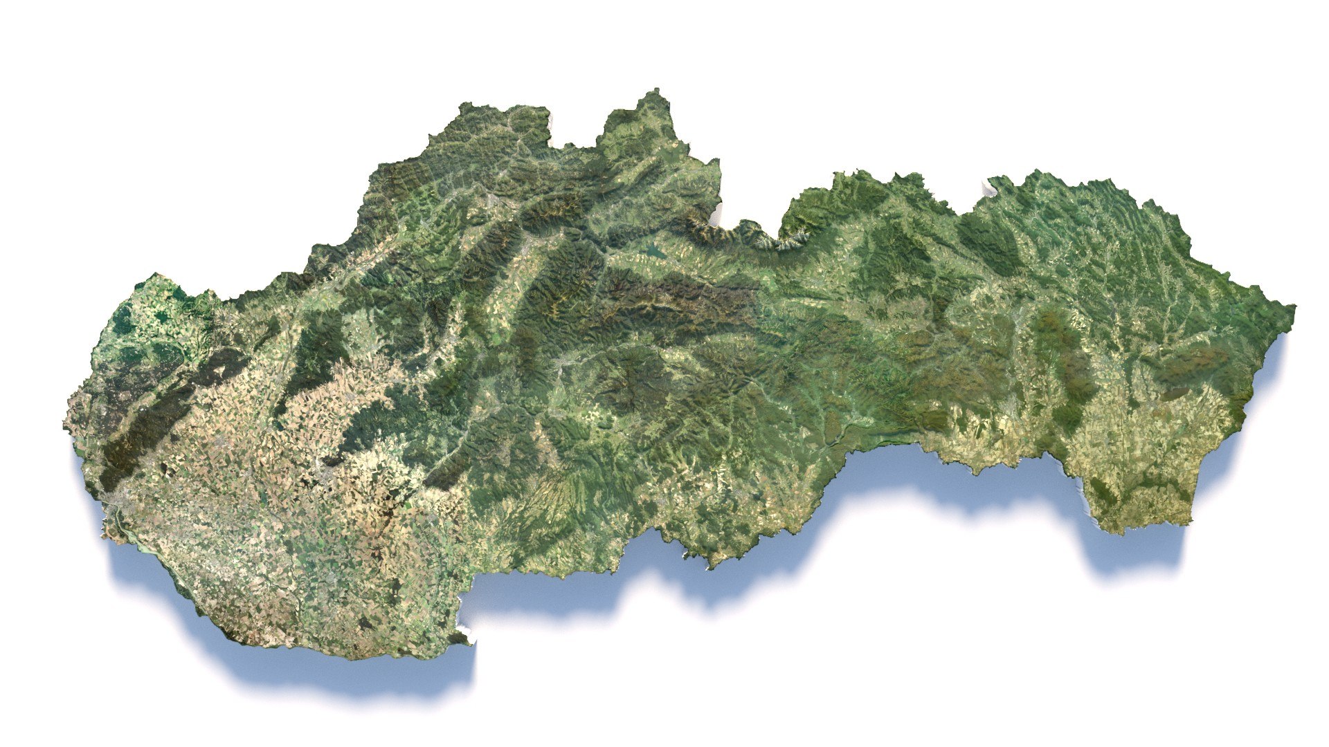 Slovakia Slovensko Terrain Map Model - TurboSquid 2336730