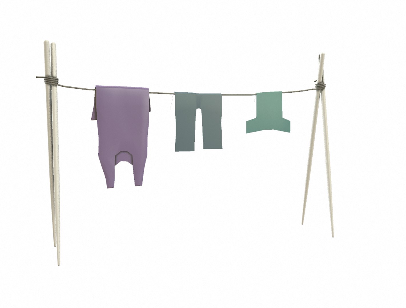 3D Clothes Line Model - TurboSquid 1763253